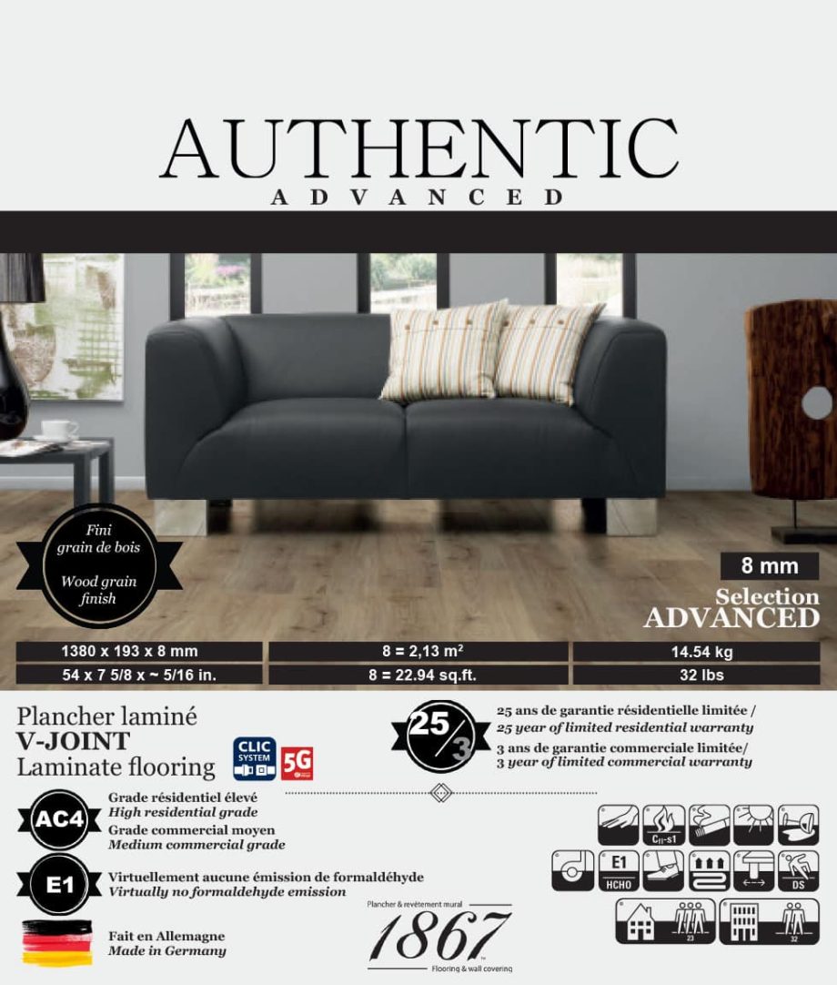 Authentic Laminate flooring collection - 5G clic - 1867 floors